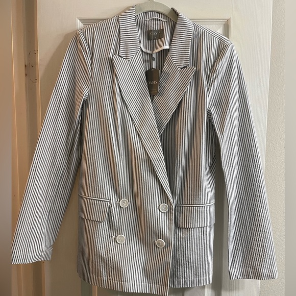 Oasis | Jackets & Coats | Oasis Doublebreasted Seersucker Cotton Blazer ...